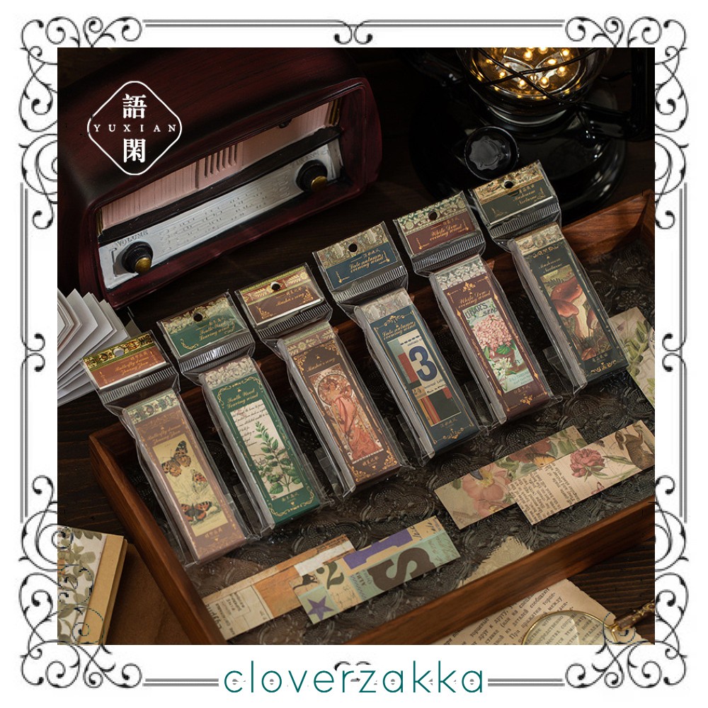 [Sticker] 50pcs Mini Sticker STRIPS Victorian Vintage Retro Boxed Set ...