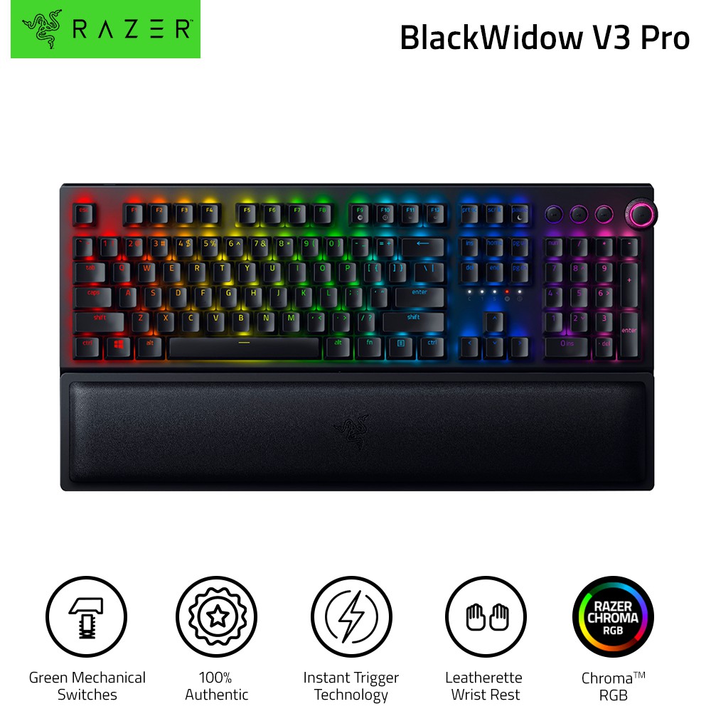 Razer BlackWidow V3 Pro Wireless Full-height Mechanical Gaming Keyboard ...