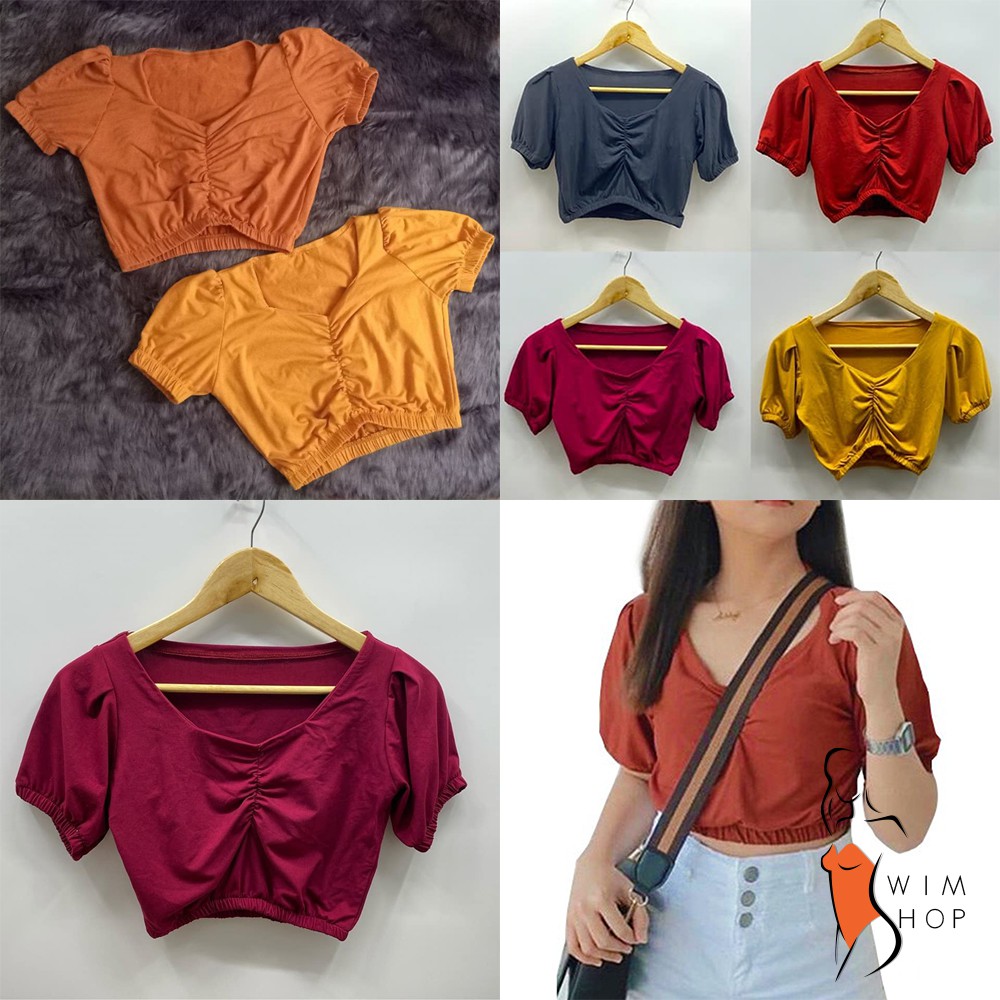 SS Korean Fashion Garter Crop Top Women Tops | Shopee Philippines