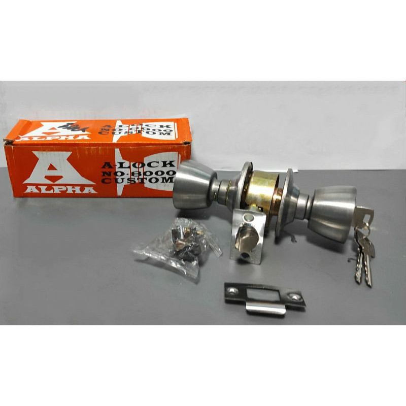 Doorknob Door Lockset Alpha Stainless Steel | Shopee Philippines