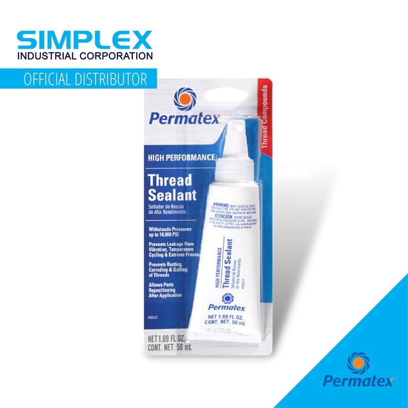 PERMATEX | HIGH PERFORMANCE THREAD SEALANT | 56521 | 50 ml | Shopee ...