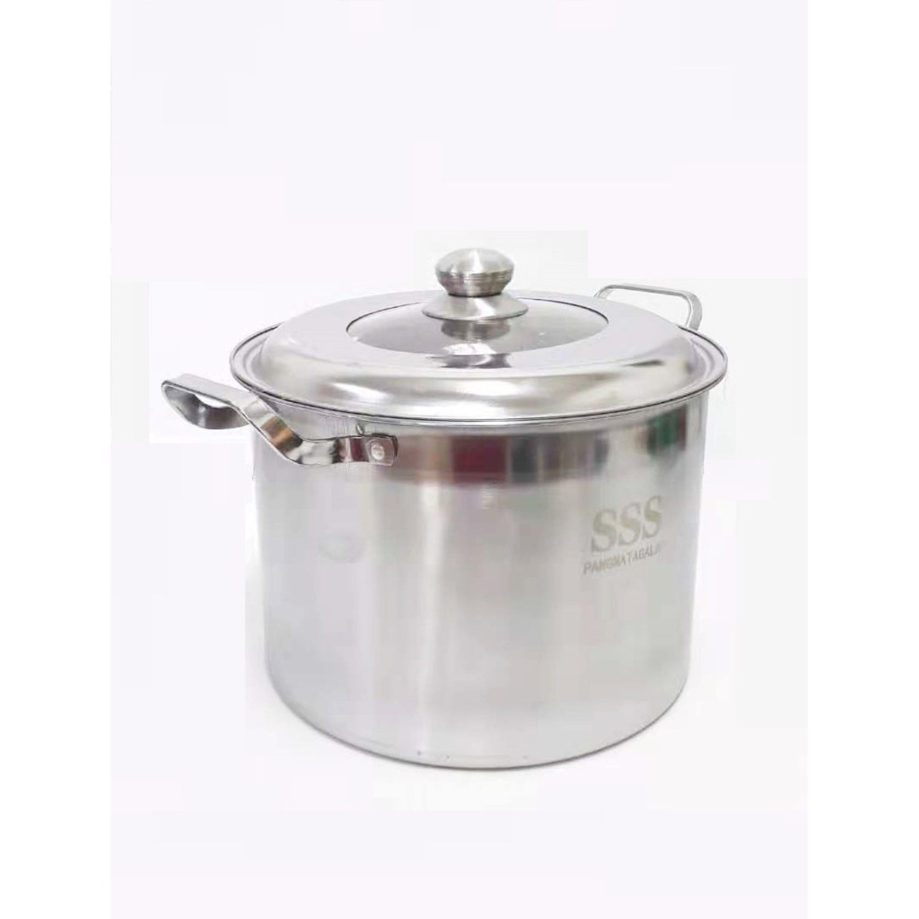 Stainless Steel High Pot with Handle 30cm Kaserola ( 5862 ) | Shopee ...