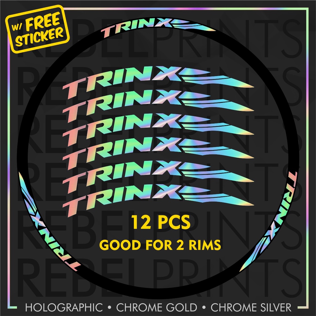 TRINX Holographic/Oil Slick (12 pcs) Wheel Rim Sticker Decal for ...
