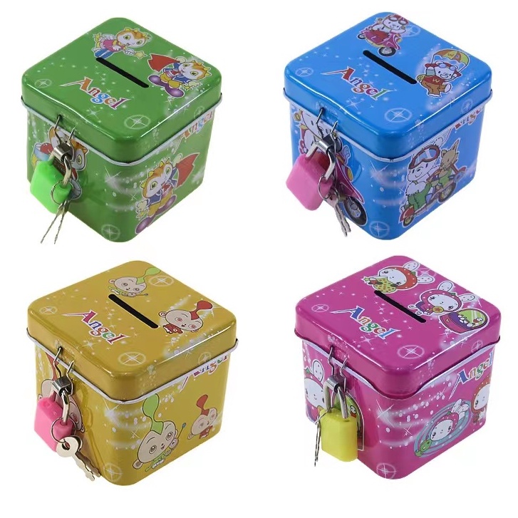 Mini Coin bank with Lock and Key Alkansya Cute Piggy Bank Coinbank ...