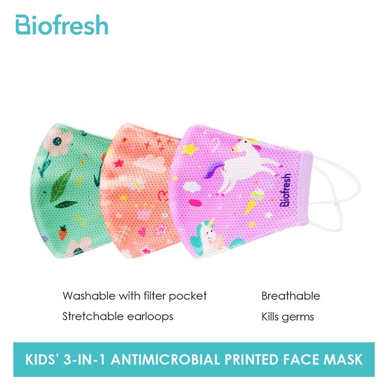 Biofresh Washable Kids Masks (3in1 pack) | Shopee Philippines