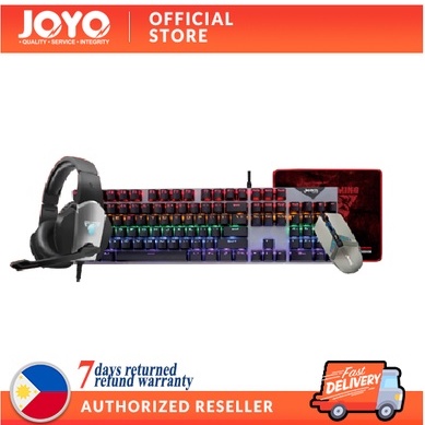 JEDEL CP-05 4-IN-1 MECH KB+MOUSE+HEADSET W/LED+MOUSEPAD GAMING COMBO ...