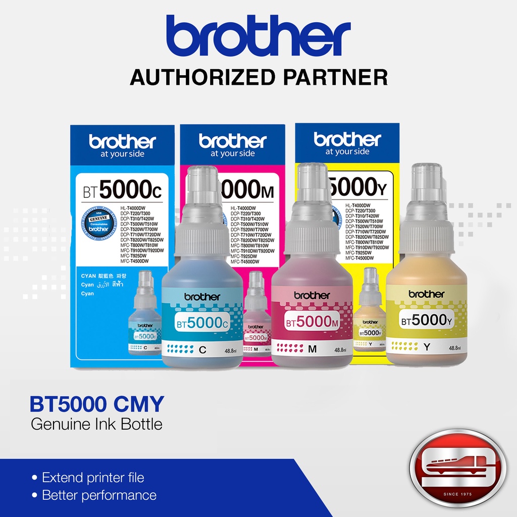 Brother Genuine Set of Ink BT5000 C/M/Y (Cyan, Magenta, Yellow ...