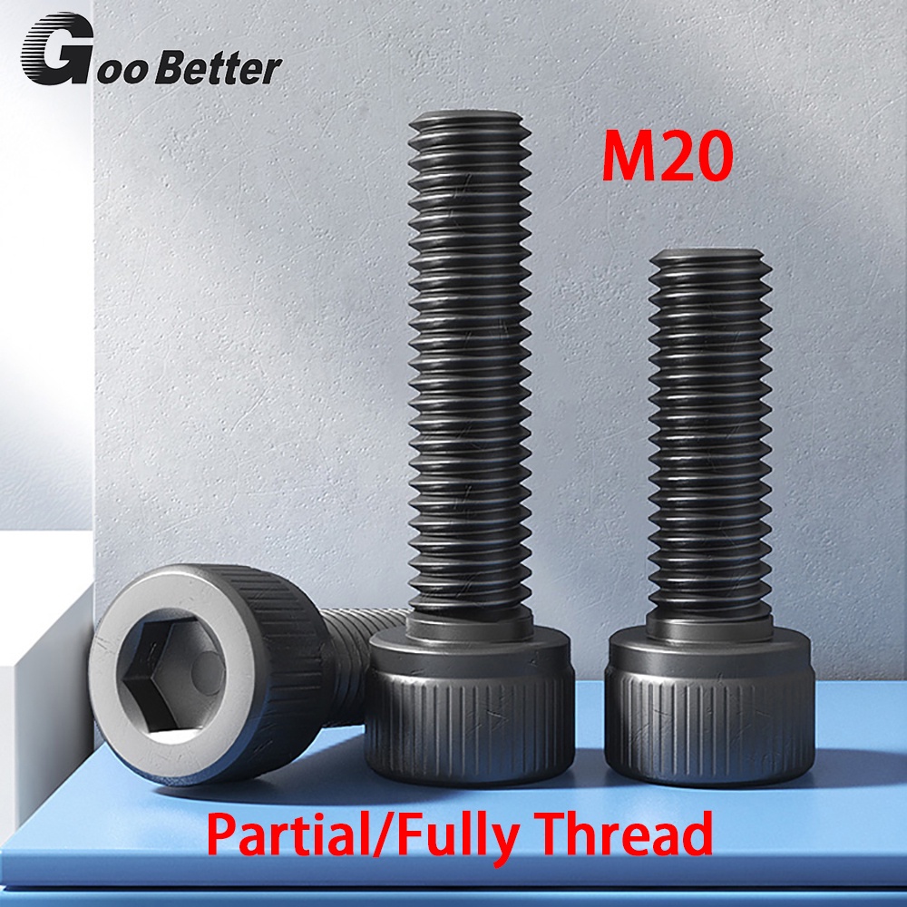 M20 Partial/Fully Thread Black Socket Head Cap Screws High Tensile 12.9 ...