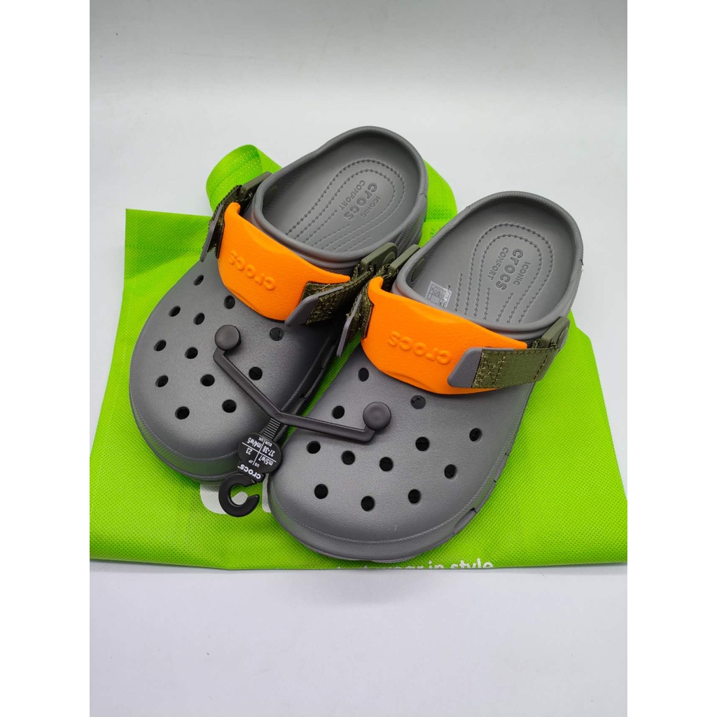 Crocs Classic slip on all terrain grey Clog Unisex with ecobag | Shopee ...