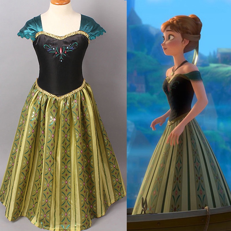 Frozen2 Snow Queen Princess Anna Elsa Dress Girl Prom Dress Qiyuan ...