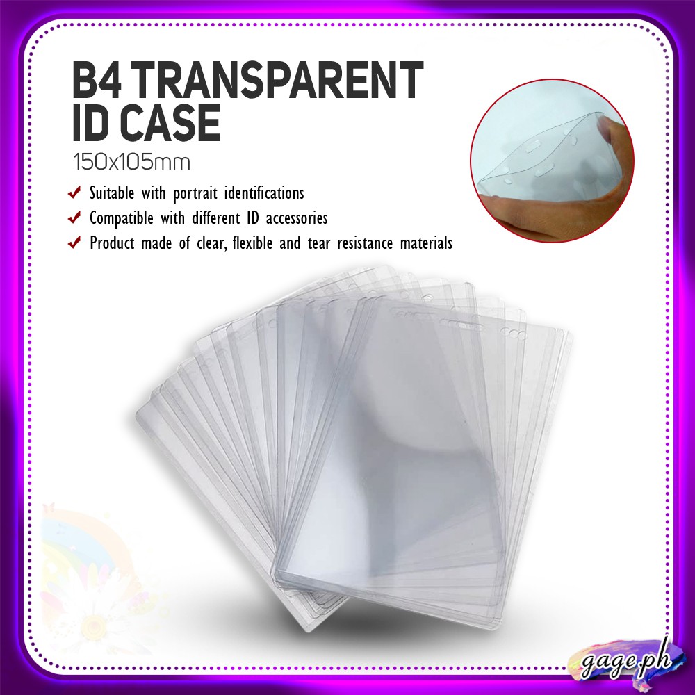 B4 Vertical Transparent Plastic ID Case / ID Holder / ID Protector 150 ...