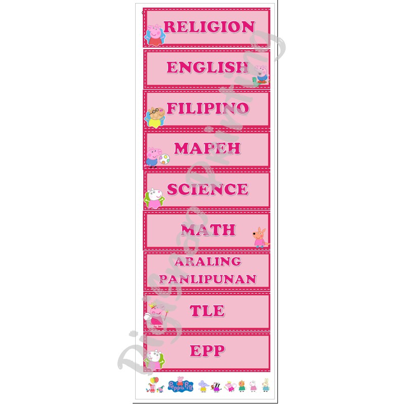 Subject Sticker - Peppa Pig | Shopee Philippines