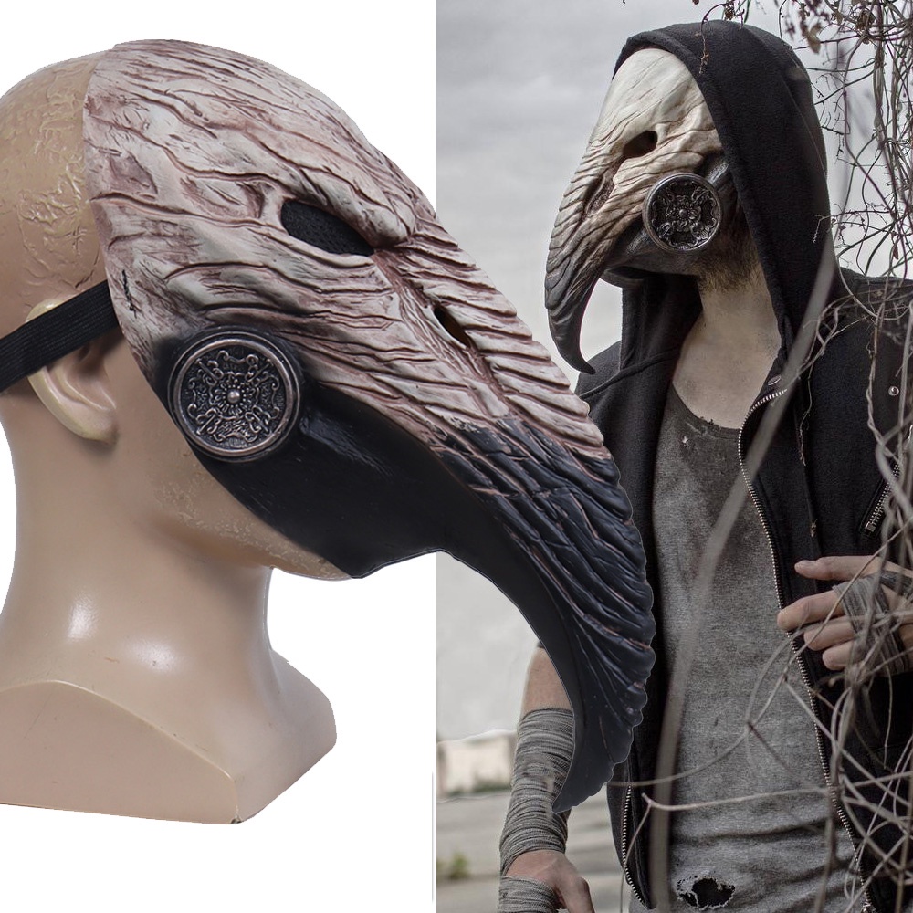 Plague Doctor Beak Mask Black Death Mask Adult Full Face Helmet ...