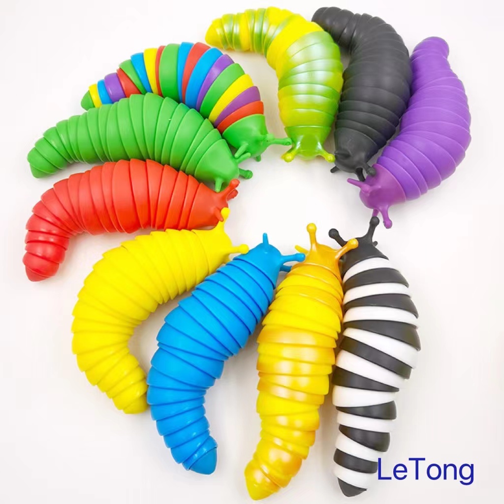 Letong Fidget Slug 3D Articulated Caterpillar Toy Sensory Slug Fidget ...