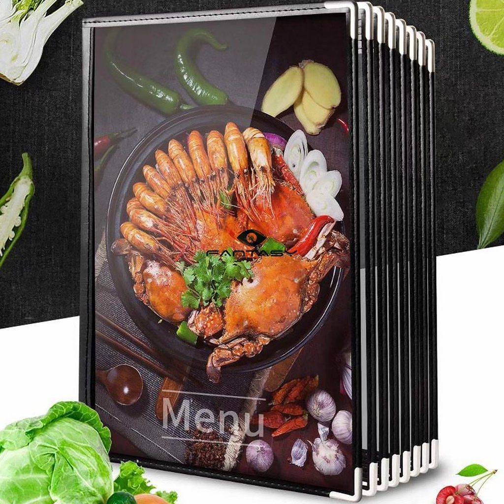 2 Pages 4 Faces A4 Transparent Menu Covers Restaurant Menu Folder Menu ...