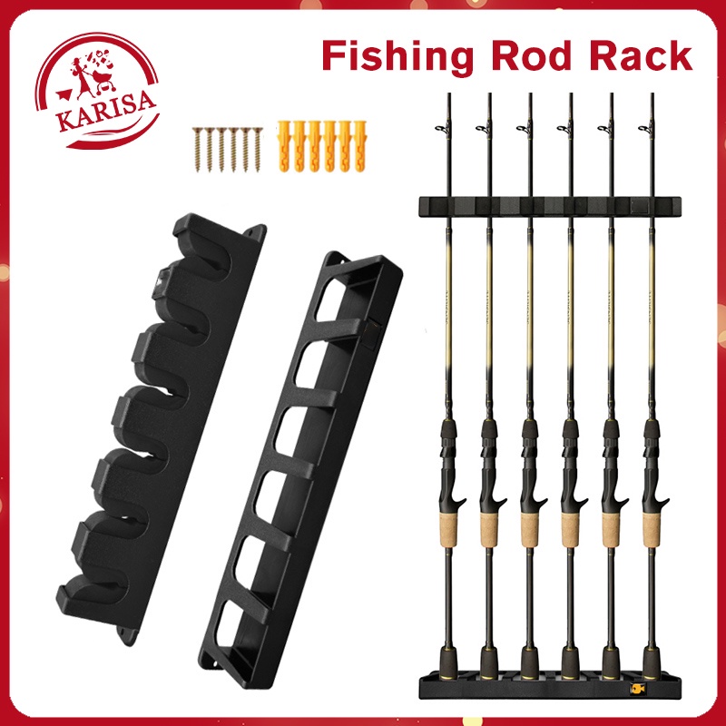 Vertical Fishing Rod Holder 6 Holes Fishing Rod Display Rack Plastic ...