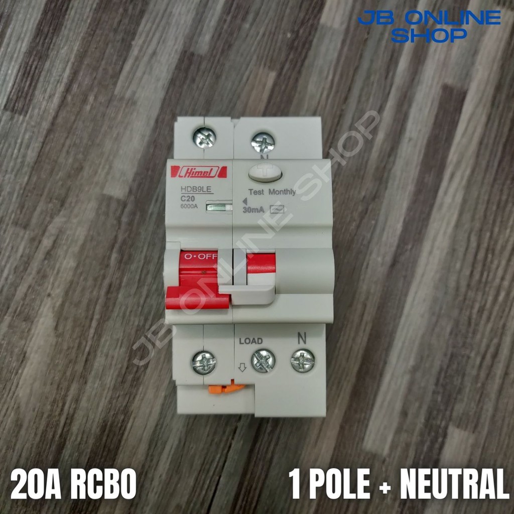 Himel Residual Current Operated Circuit Breaker (RCBO) 20A 1 Pole+Neutral | Shopee Philippines