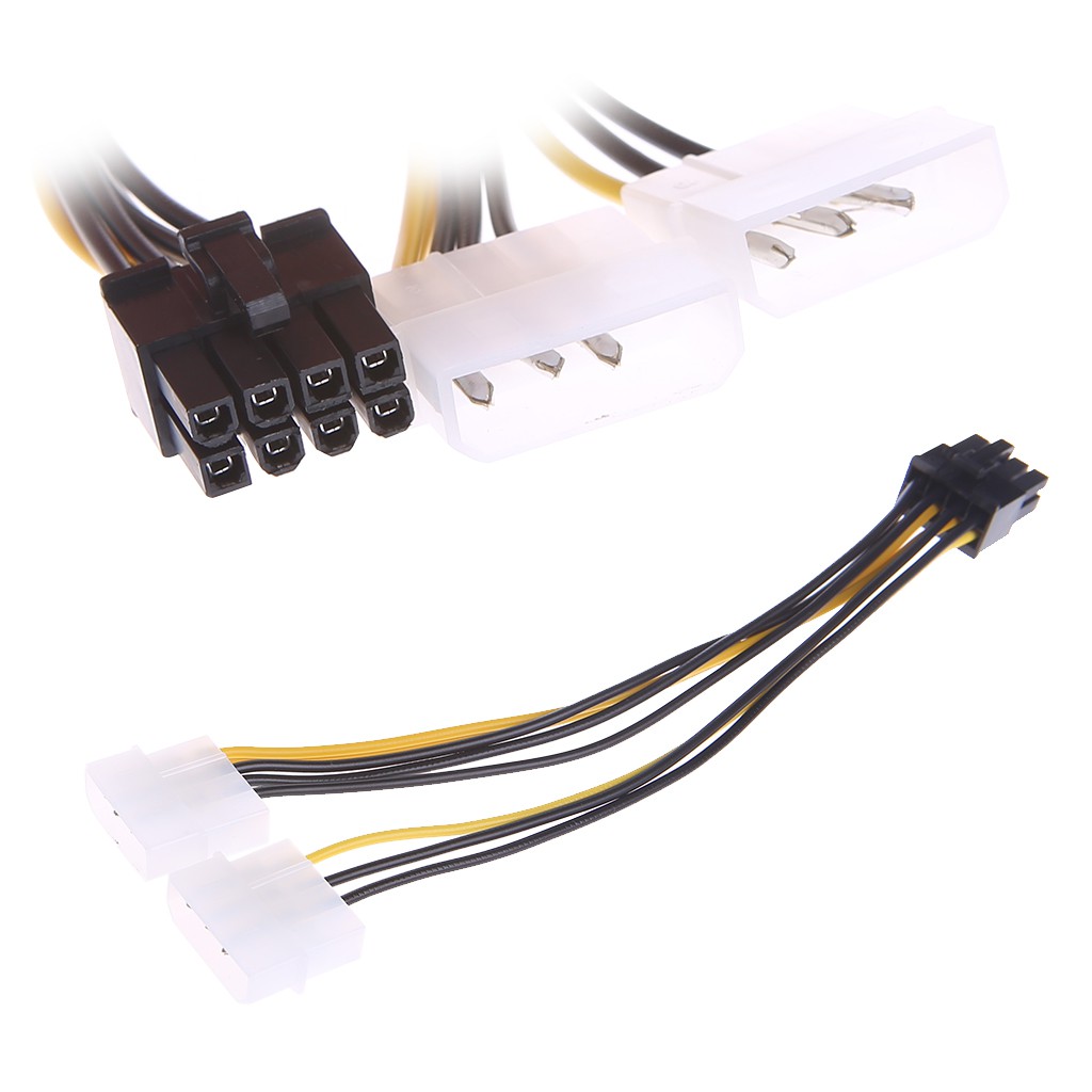 2x 4Pin Molex LP4 To 8Pin PCI Express Video ATX PSU Cable | Shopee ...