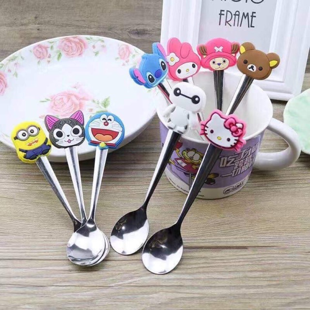 Cute Cartoon Stainless Steel Spoon Character Cup Spoon | Shopee Philippines