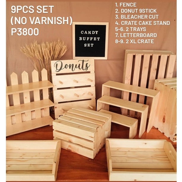 WOODEN DESSERT BUFFET SET (10pcs) 100% GOOD QUALITY PRODUCT Dessert ...