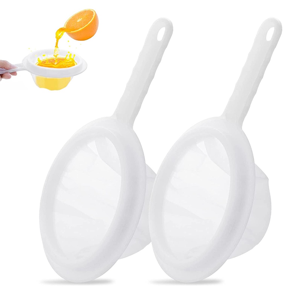 2Pcs Mesh Strainer Spoon Kitchen Food Reusable Nylon Nut Milk Filter ...