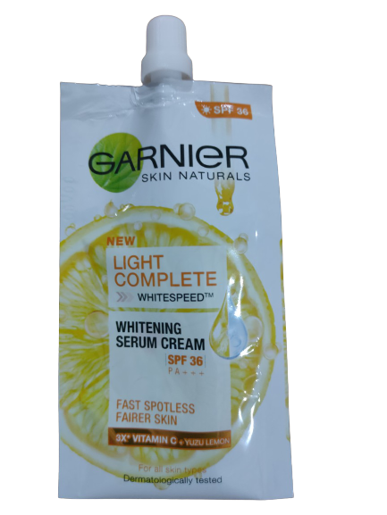 Garnier Skin Naturals Light Extra UV Cream SPF36 Spout 7mL | Shopee ...
