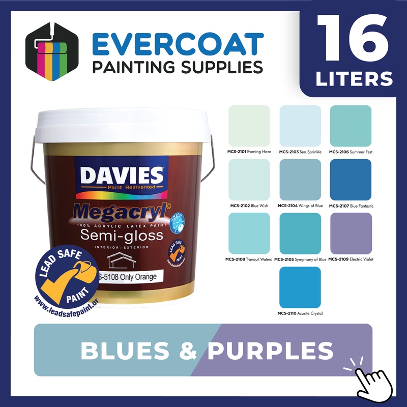 Davies Paints Megacryl Semi-Gloss 16-Liters (Blues) | Shopee Philippines