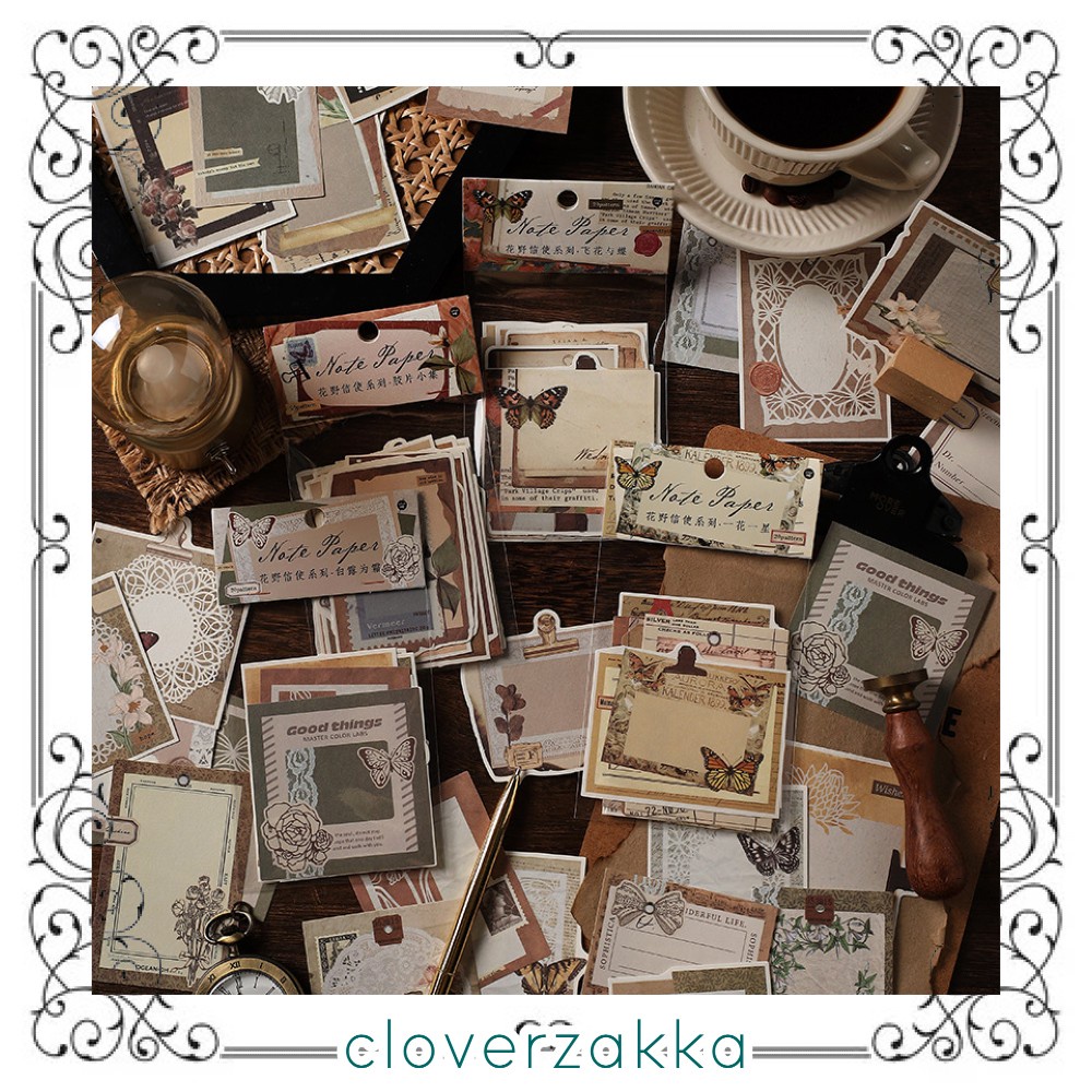 [Deco Paper] 20 sheets Note Paper Matte Vintage Card stock Craft Art ...