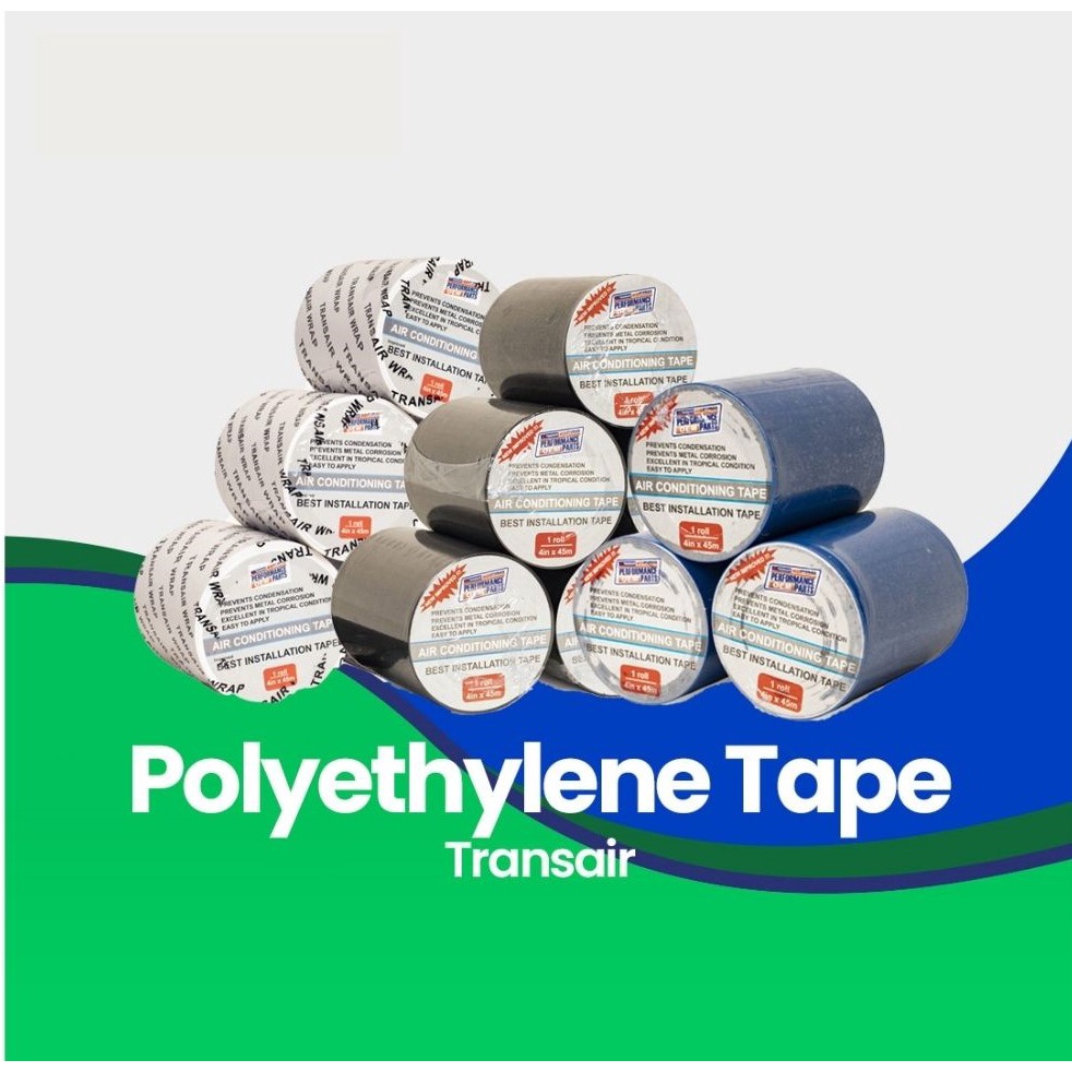 Polyethylene Tape 4 inches WHITE , BLUE and BLACK Transair Brand ...