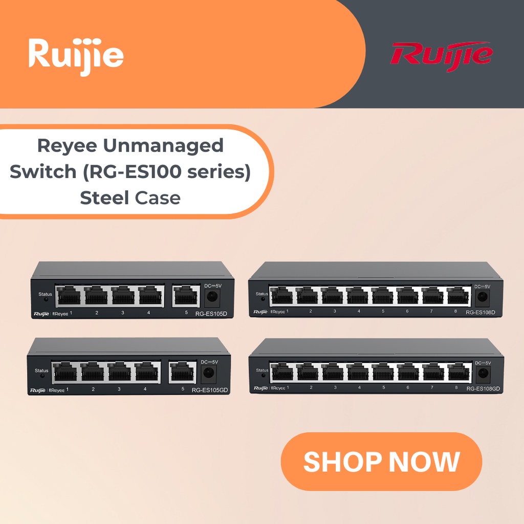Reyee Unmanaged Switch | RG-ES100 Series Metal Case Unmanaged Switches ...