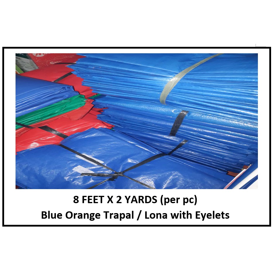 Sakolin 8x6 feet (2 Yards) Orange Blue Tarpaulin Trapal Tolda Cover ...