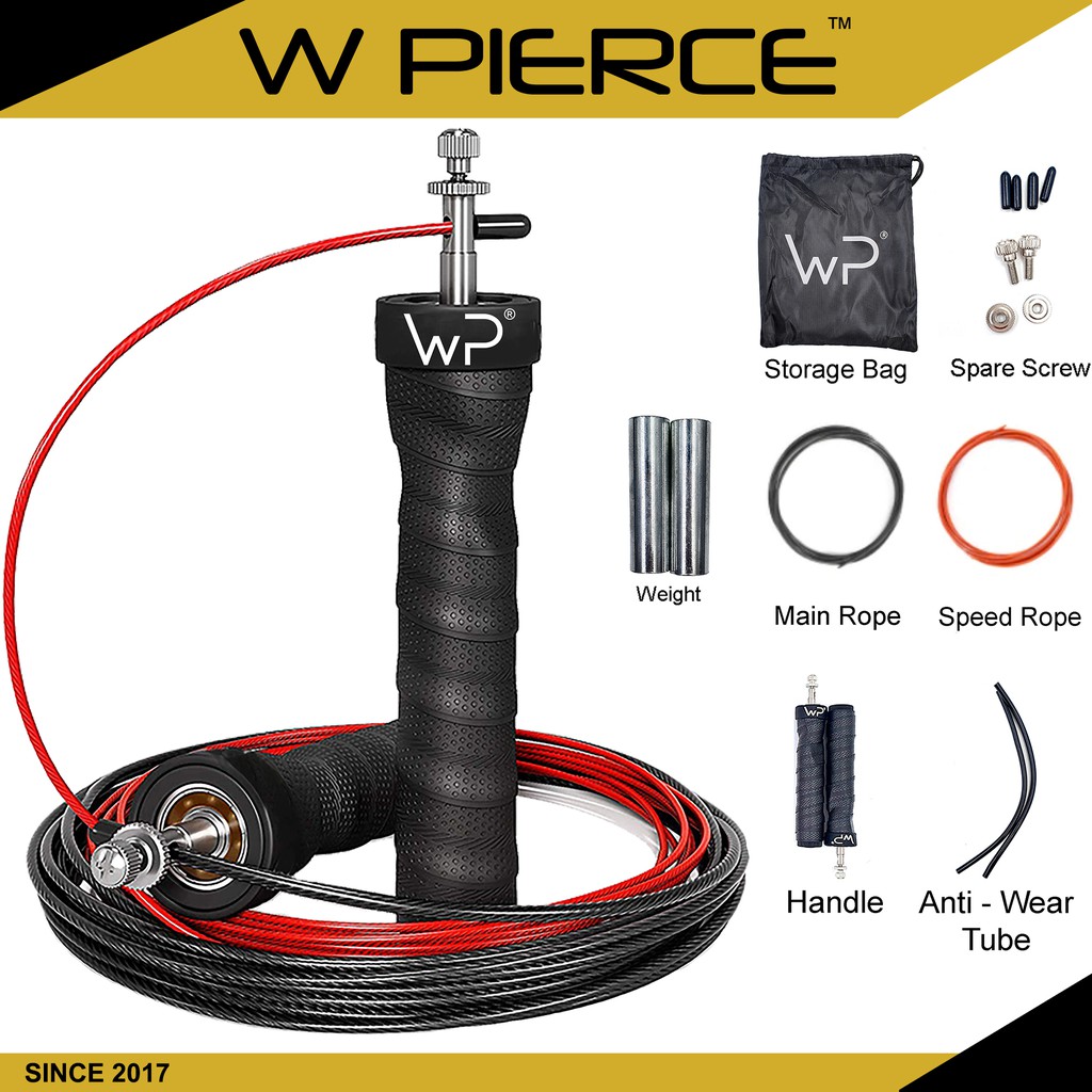 Jump Rope WPierce (ORIGINAL) Skip Speed & Weighted Jump Ropes 2.5mm ...