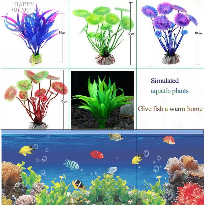 Artificial Water Grass Green Plant Fish Tank Aquarium Decor Plastic ...