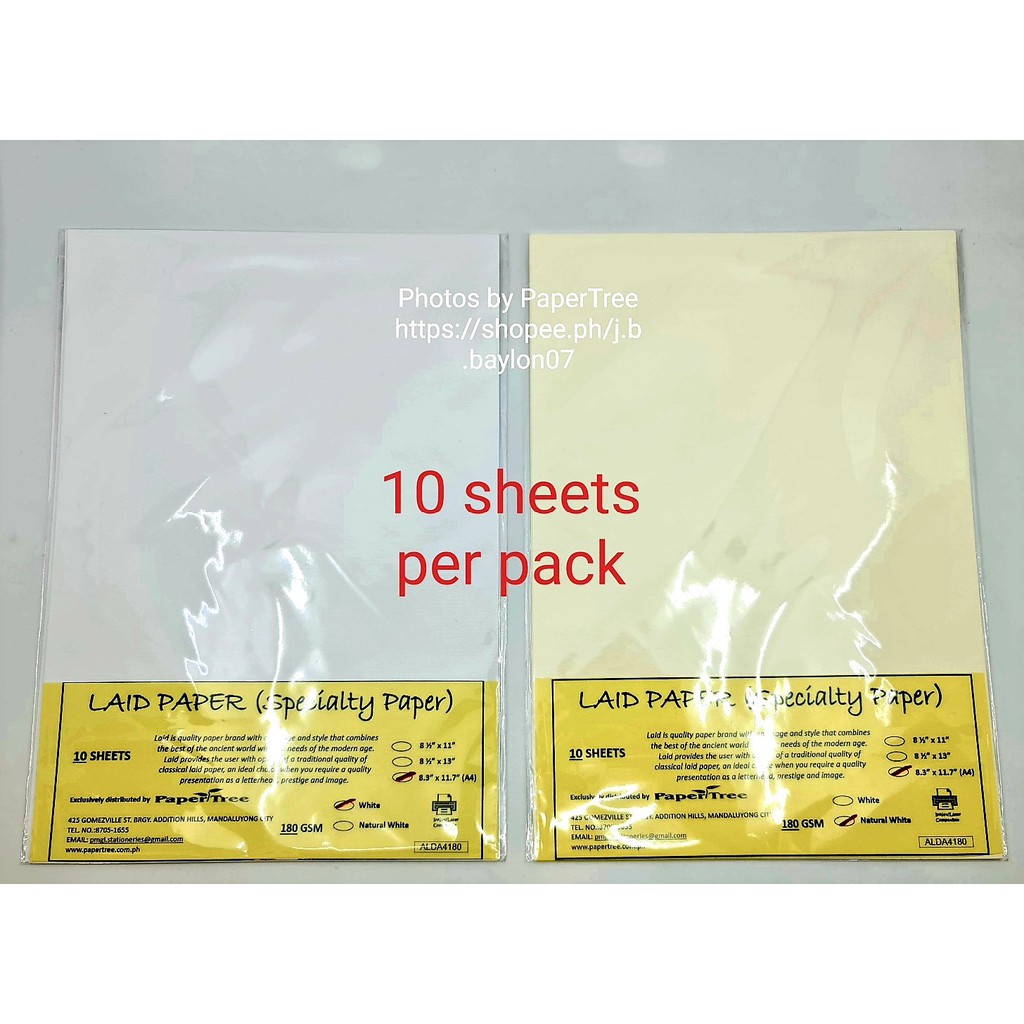 180 gsm Specialty Laid Paper (10 Sheets per Pack) | Shopee Philippines