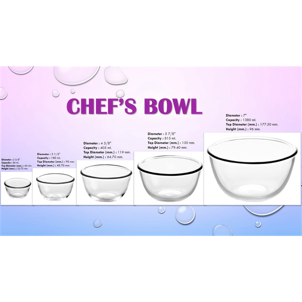 Chef's Bowl/Prep Bowl/Serving Bowl/ Salad Bowl/ Mixing Bowl (405ml ...