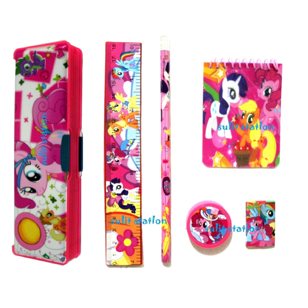 6in1 MLP MY LITTLE PONY MAGNETIC PENCIL CASE with SCHOOL STATIONARY ...