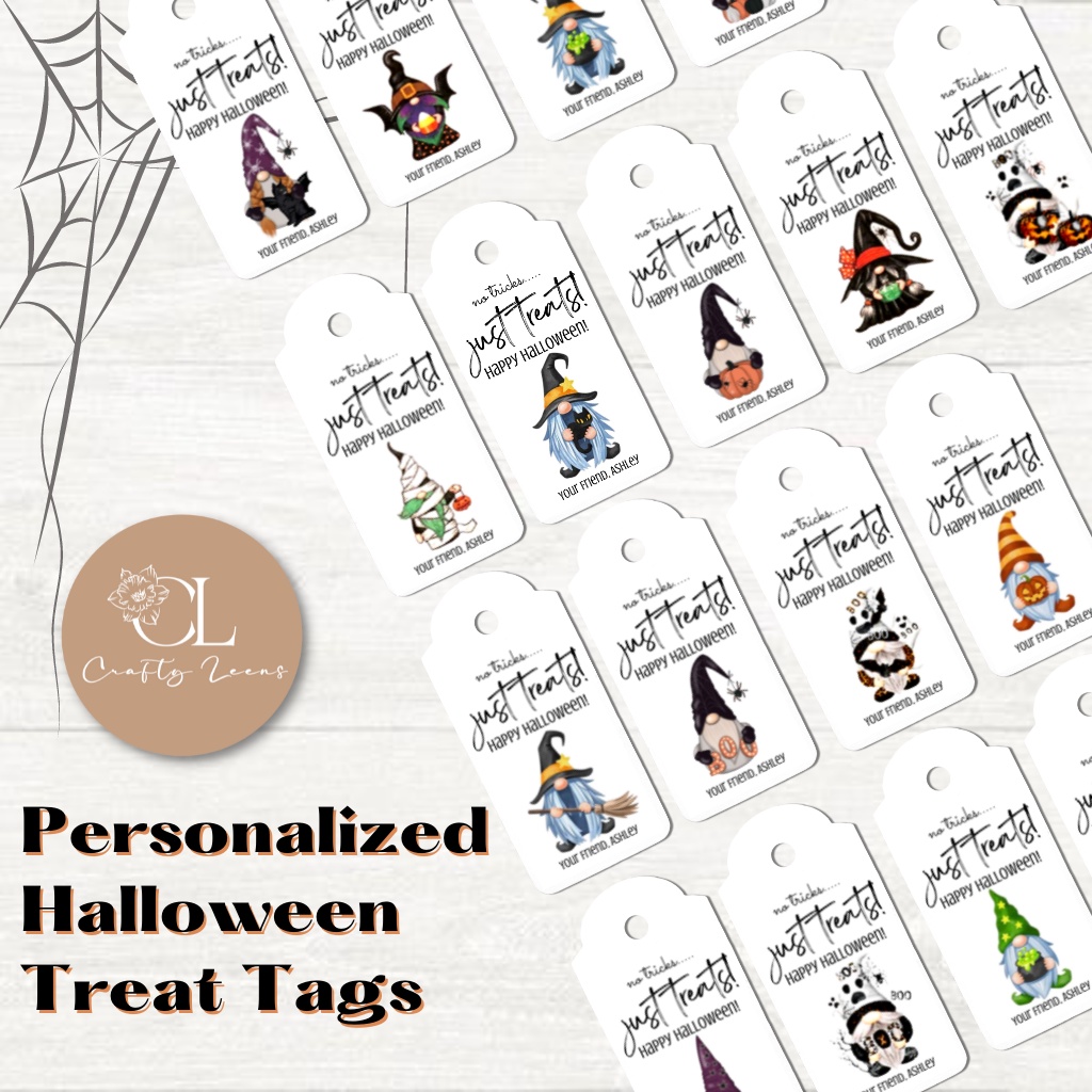 Personalized/Customized Halloween Treat/Cookie Gift Tags/Loot Bag Tags ...