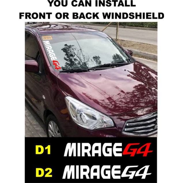 Mirage G4 Windshield Sticker Design 1pc | Shopee Philippines