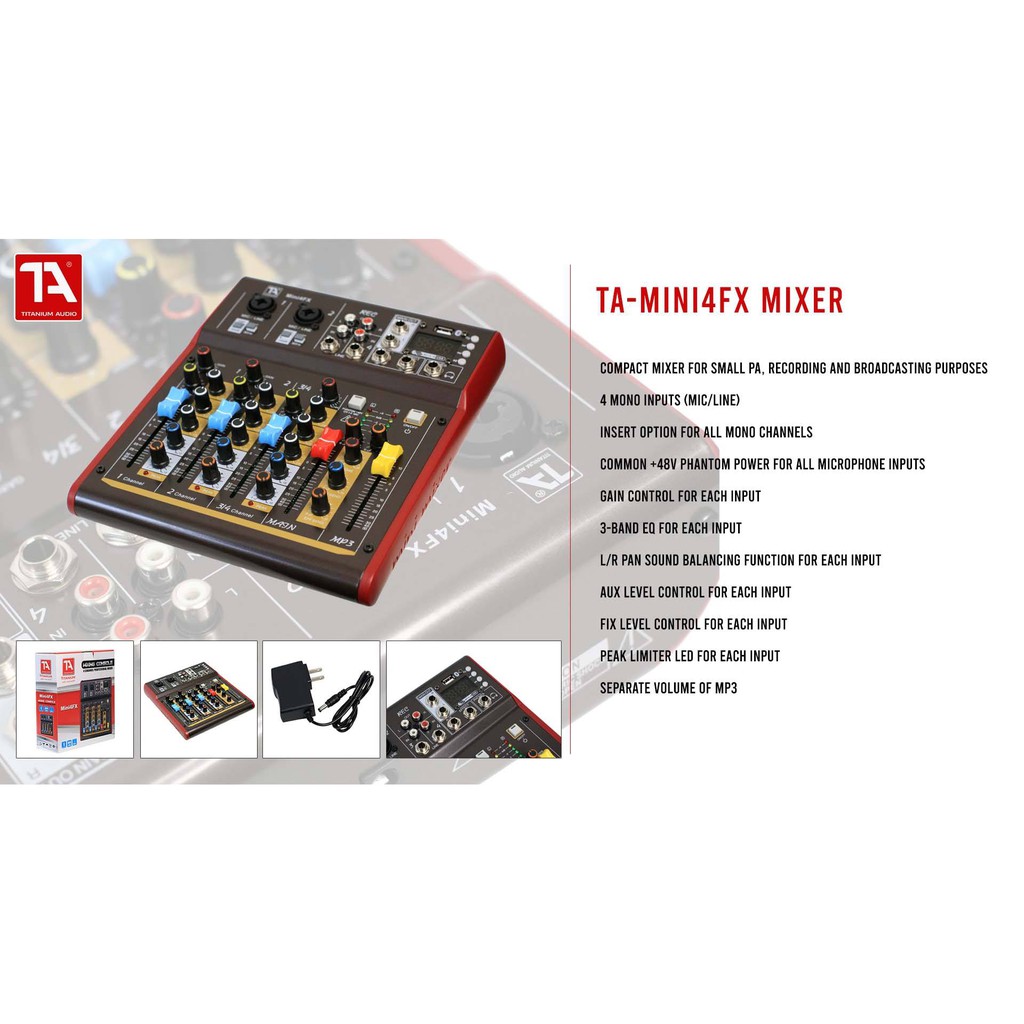 TITANIUM AUDIO MIXER (TA-MINI4FX) | Shopee Philippines