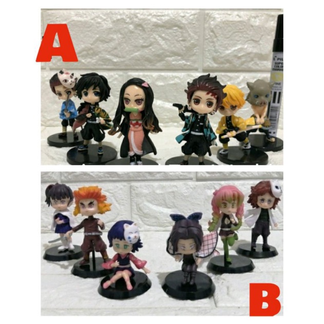 shop : ANIME DEMON Slayer Toy Figure 6-Pc. Set Cake Topper | Shopee ...