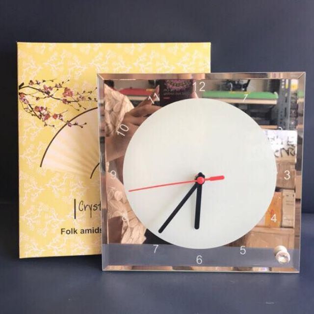 Sublimation Crystal Photo Clock for Heatpress printing | Shopee Philippines