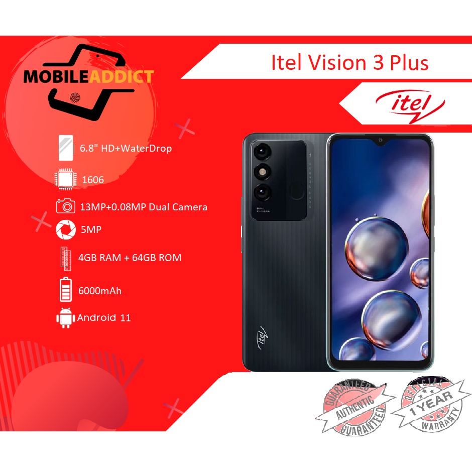 Itel Vision 3 Plus NTC, 1 year official warranty | Shopee Philippines