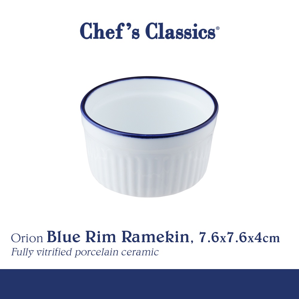 Chef's Classics Orion Ceramic Blue Rim Ramekin, 7.6x7.6x4cm | Shopee ...