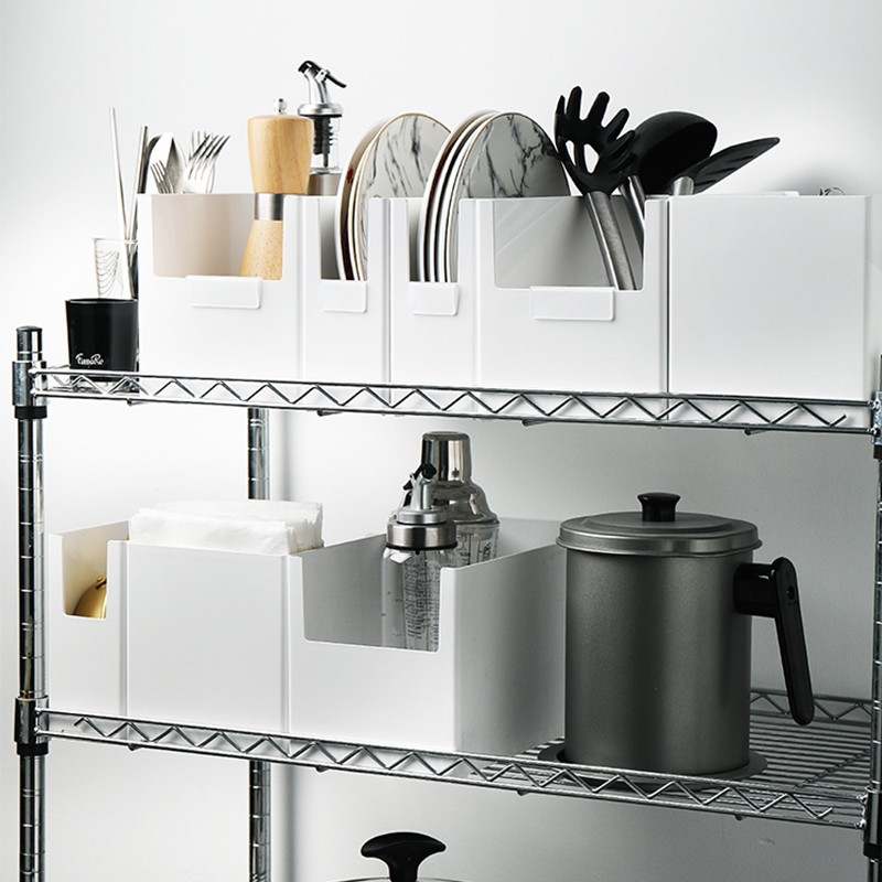 White Japanese Multifunctional Storage Box Stackable Desktop Storage ...