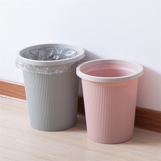 Creative simple plastic pressure ring trash Bin household uncovered ...