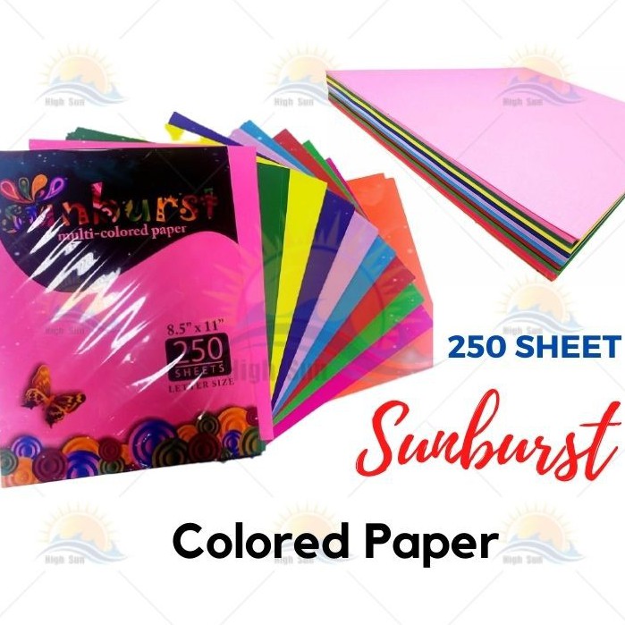 HS Sunburst Color Paper Multi-Colored Paper 250 sheets | Shopee Philippines