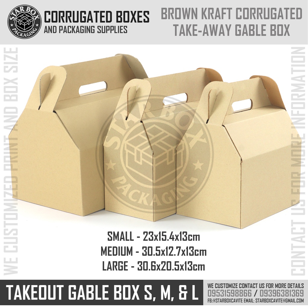 Starbox Corrugated Gable Box Take Away Box Take Out Box Lechon Box ...