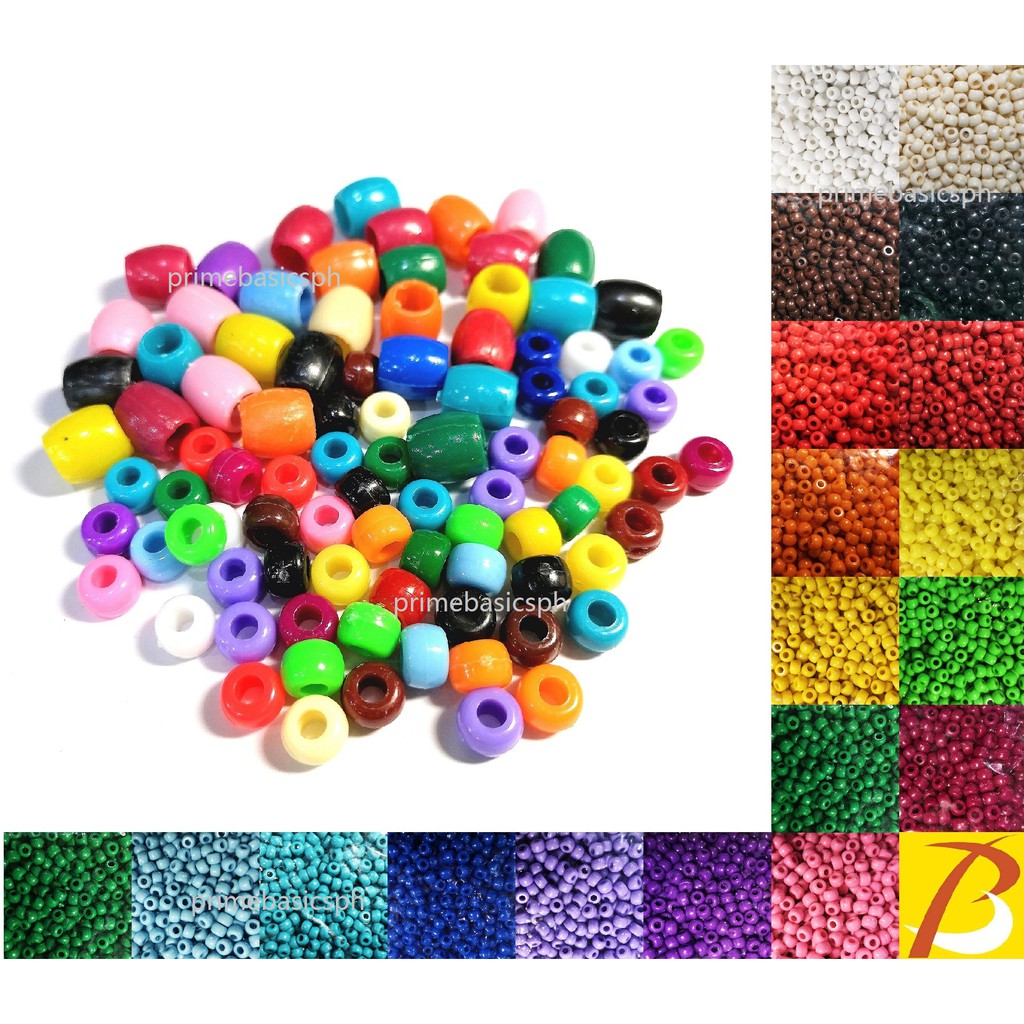 (50g-250g) Macaroni Beads Assorted or Single Color Seed Beads DIY Arts ...