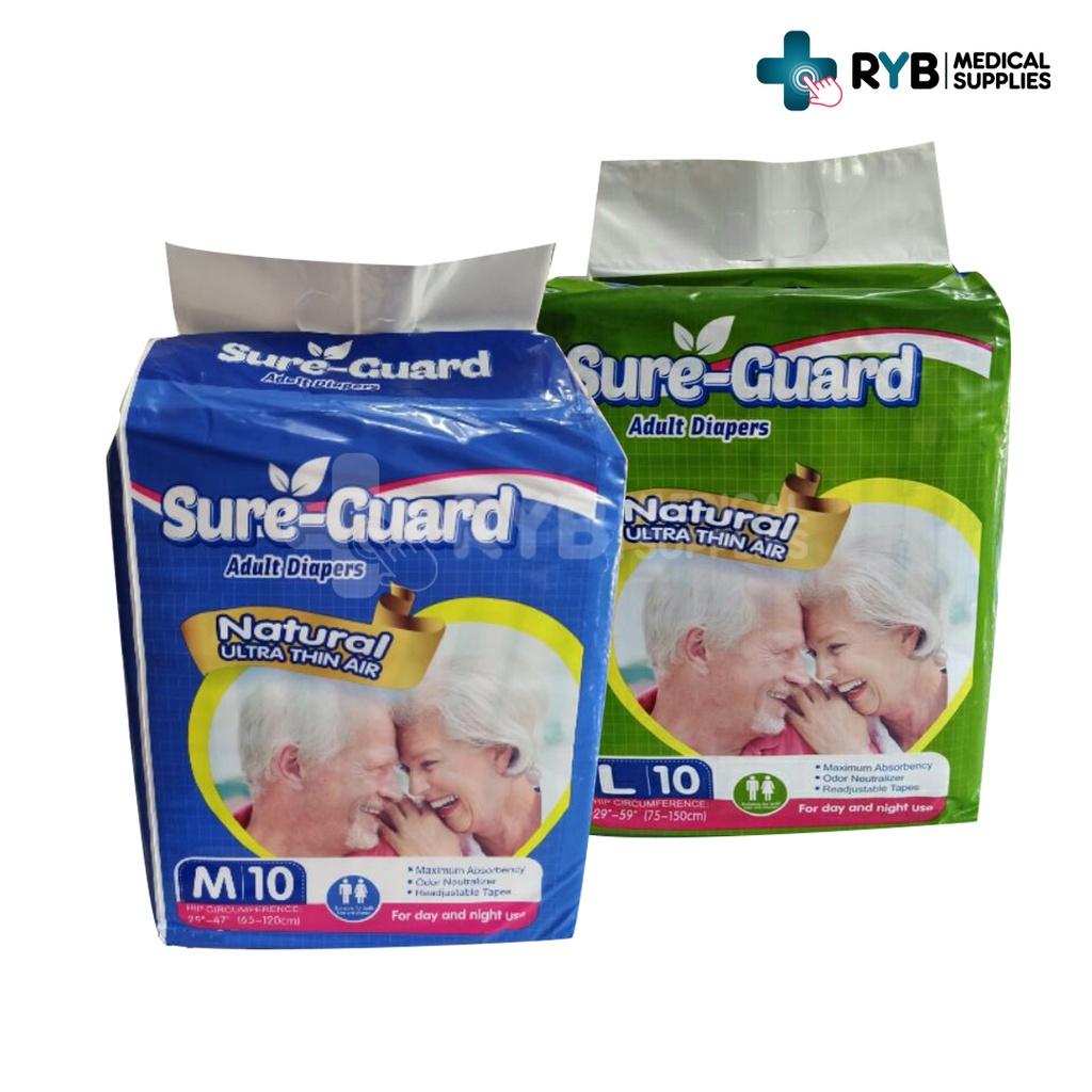 Sure-Guard Adult Diaper (10pcs/pack) M , L , XL size | Shopee Philippines