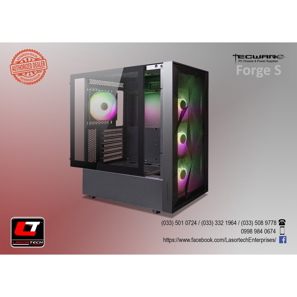 Tecware FORGE S TG ATX Case |Black | Shopee Philippines